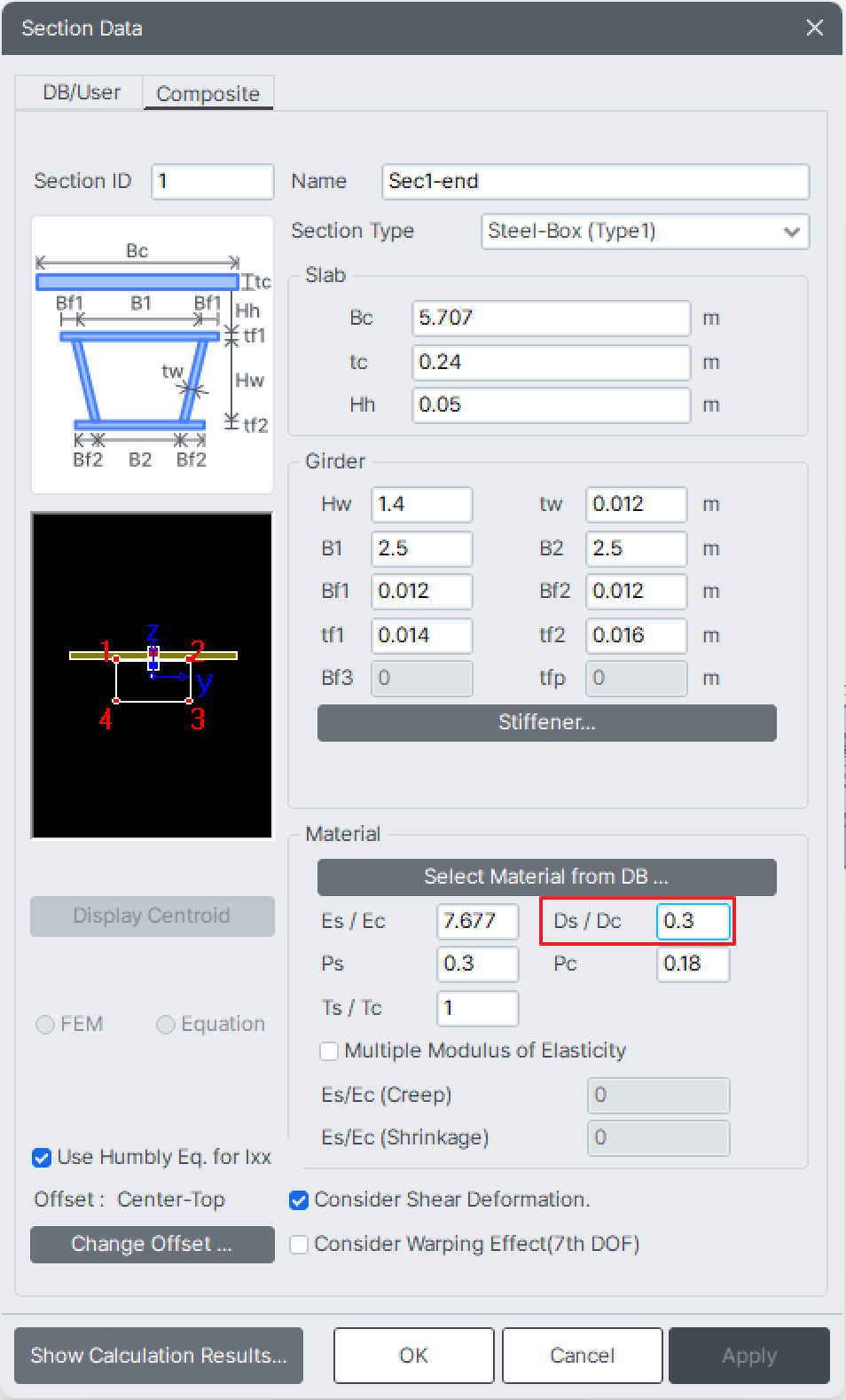 CIVIL NX AtoZ : Excessively large self-weight in steel box
